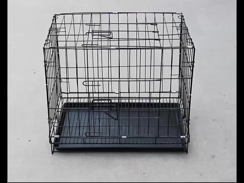 Foldable Dog Cage Pet Cage with Poop Tray Heavy Duty Dog cat cage ...
