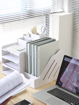 Desktop Storage Box Bookshelf File Rack Office Supplies Bookshelf ...