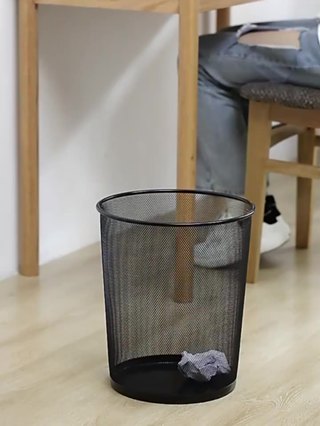 Metal Trash Can Office or Home Storage Bins Iron Mesh Rustproof Lidless ...