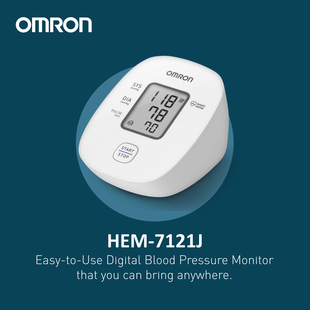 Omron HEM-7121J Automatic Upper Arm Blood Pressure Monitor BP BPM ...