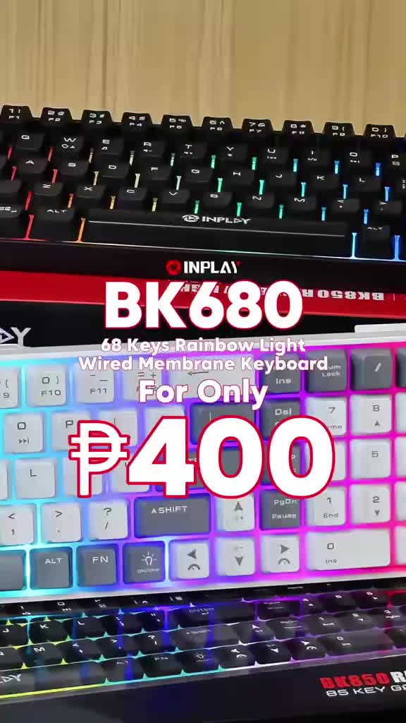 Inplay BK680 RGB Gaming Keyboard Rainbow Light Waterproof Smooth Membrane Keyboard For PC Laptop ...
