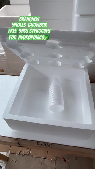HYDROPONICS 9 HOLES GROW BOX - WITH 9 PCS. STYRO CUPS (WITH SLIT ...