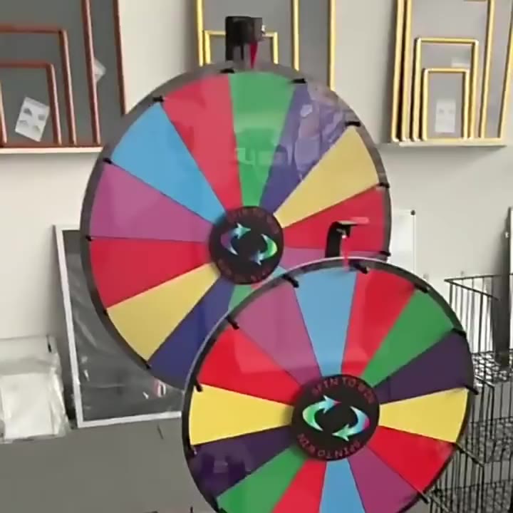 16/24 inch Prize Wheel Fortune Game with Dry Erase Markers Eraser Prize ...