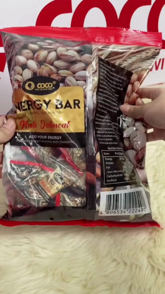 COCO Energy Bar - Nuts, Oatmeal & Cranberry Blend, Healthy Snack - 400g ...