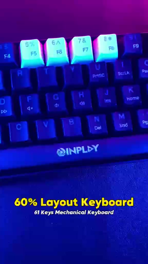 Inplay SK610 Wireless Mechanical Keyboard Bluetooth Tri-Mode With Brown ...