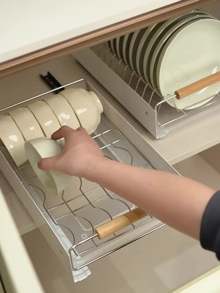 Kitchen Dish Rack For Kitchen Cabinet Plate Organizer Pullout Basket ...