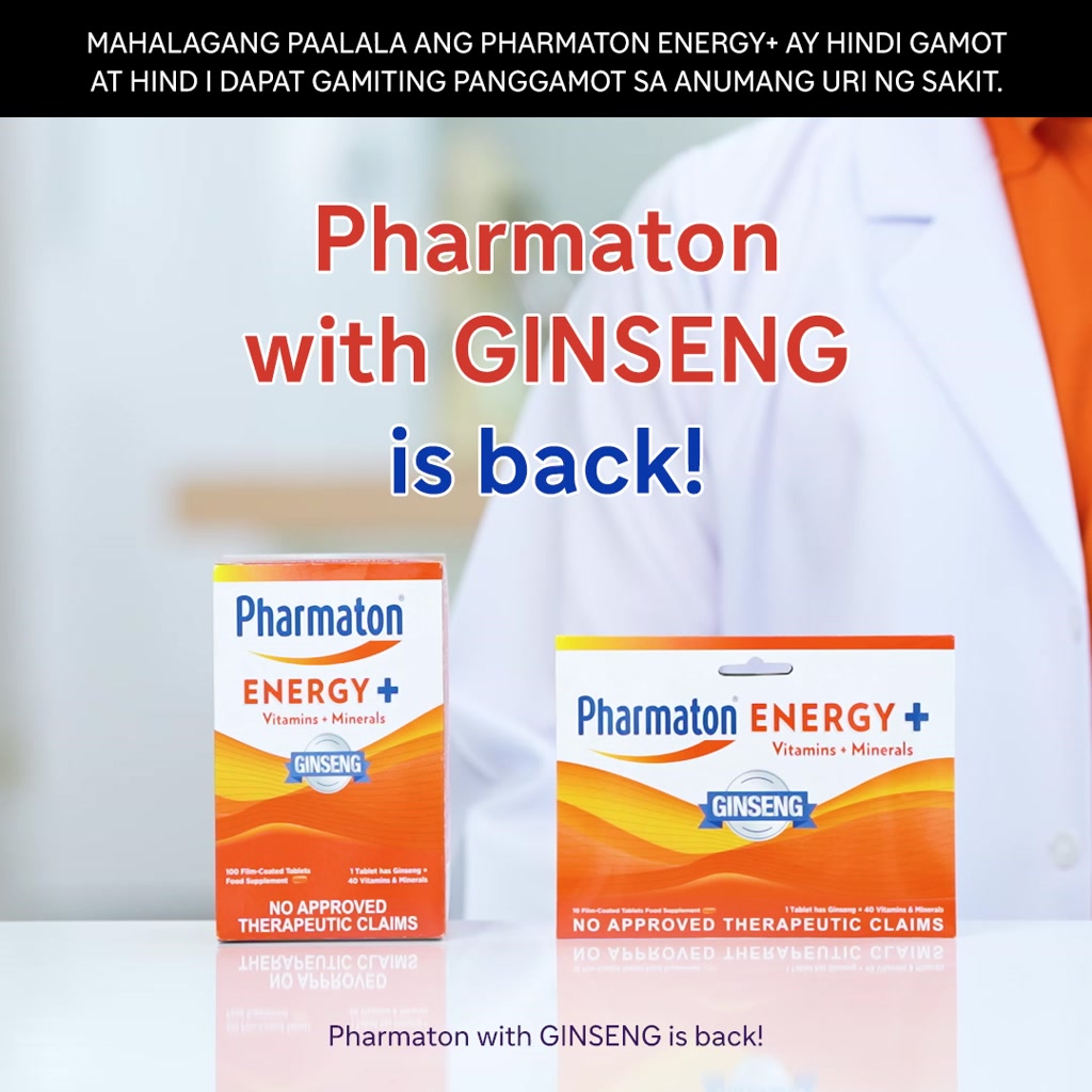 Pharmaton Energy+ Ginseng G115 Vitamins, Minerals, Boosts Energy ...