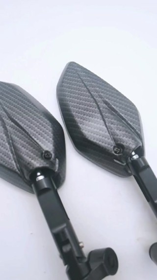 Titanium Side Mirror 2tone Short Stem Universal CNC black/carbon Made ... Titanium Side Mirror 2tone Short Stem Universal CNC black/carbon Made ...