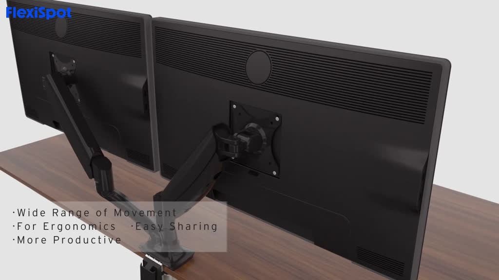 FlexiSpot F7D Dual Gas Spring Monitor Desk Mount LCD Stand Clamp and ...