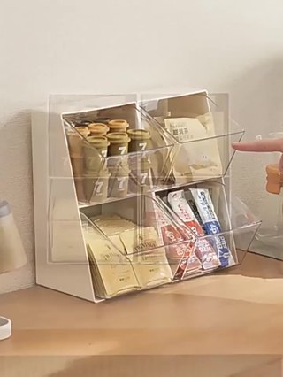 Sunlife Coffee Storage Box Acrylic Tea Bag Organizer Rack Desktop Tea ...