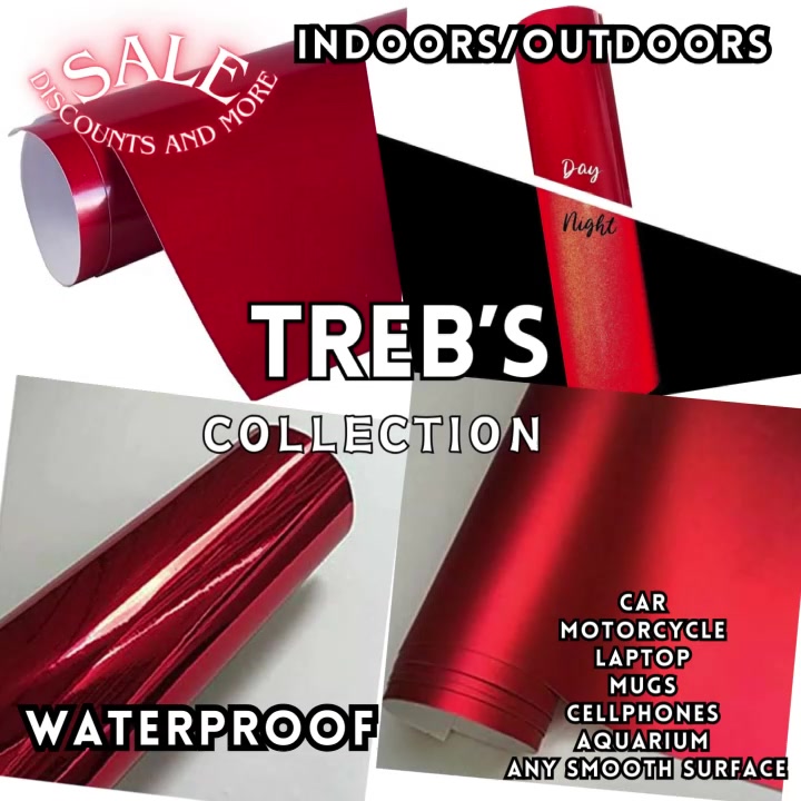 red sticker waterproof vinyl wrap decal glossy matte chrome ...