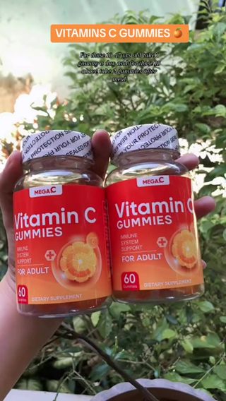 MegaC Ascorbic Acid Vitamin C Gummies Orignal Immunity Boost for Adults ...