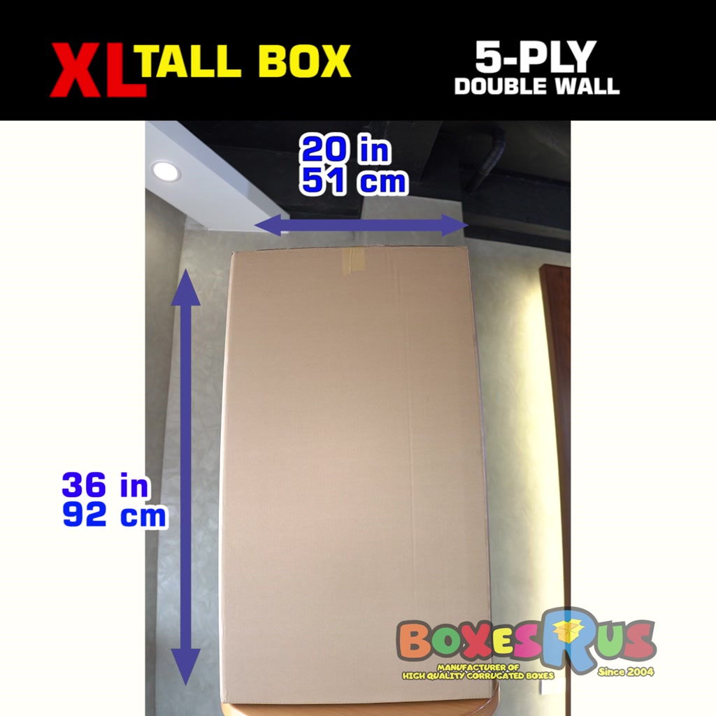 Extra Large TALL Balikbayan Storage Moving Box 20 x 20 x 36 inches ...