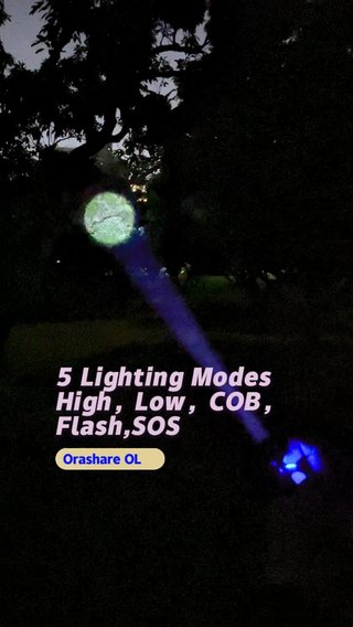 Orashare OL03 Rechargeable Flashlight COB Super Bright Torch Light LED ...