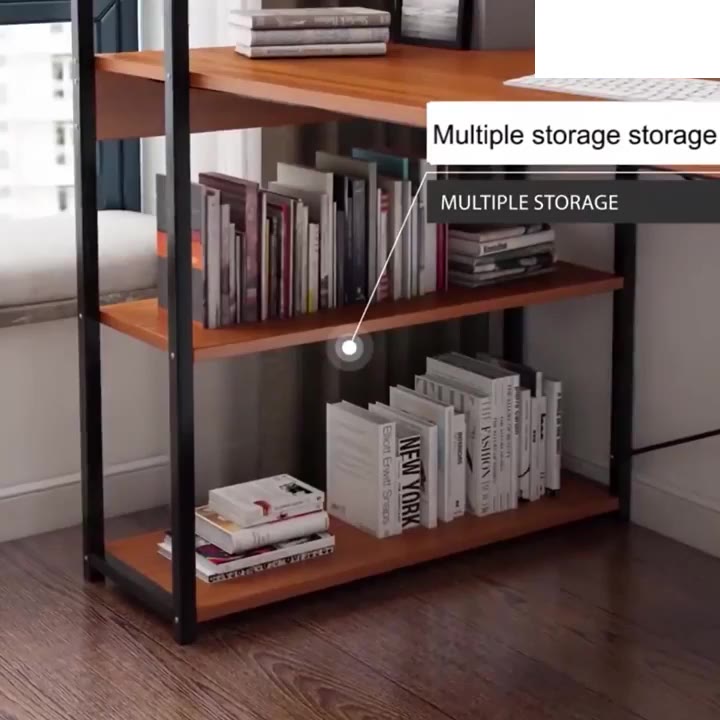 Study Table with Book Shelf Desktop Table Computer Table with Shelves ...