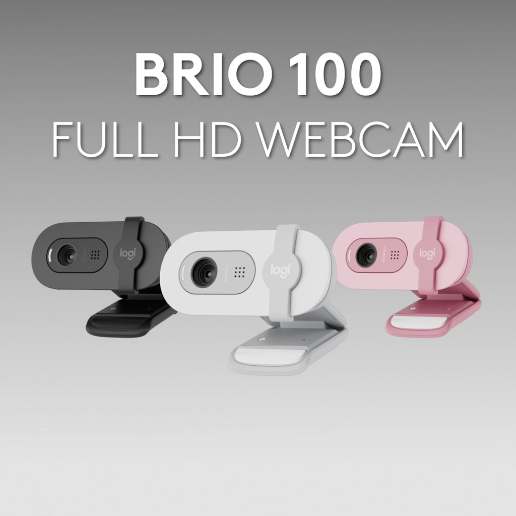 Logitech Brio 100 Full HD 1080p Built-in Mic with Auto-light Balance ...