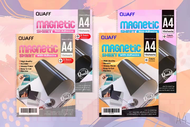 (10 sheets) QUAFF Magnetic Sheet with Adhesive and Non-Adhesive Ref Magnet | Shopee Philippines