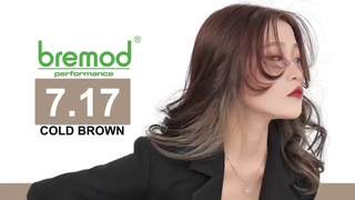 Bremod Premium 7.17 Cold Brown Hair Color With Oxidizing Cream Fashion ...