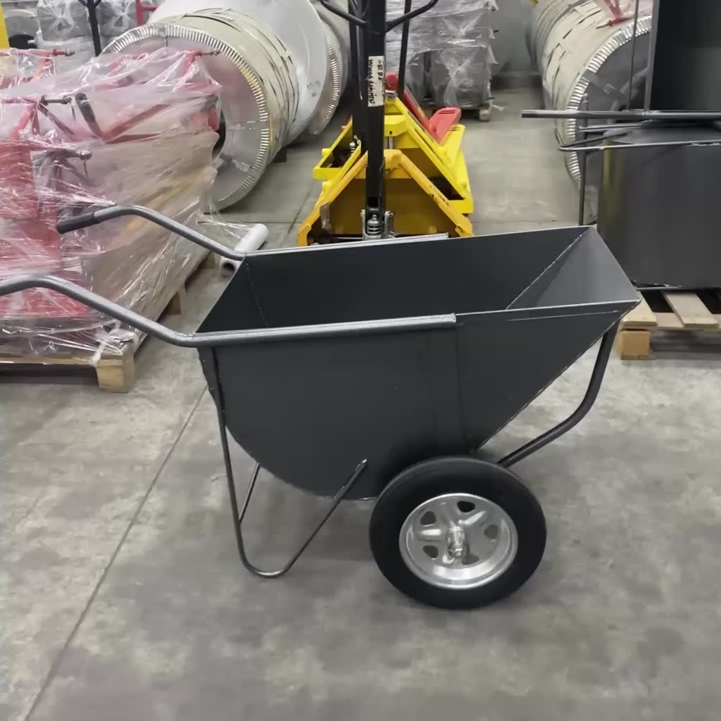 VIKING CONCRETE Wheelbarrow 16ga. Extra Heavy-Duty Fully Welded Frame ...