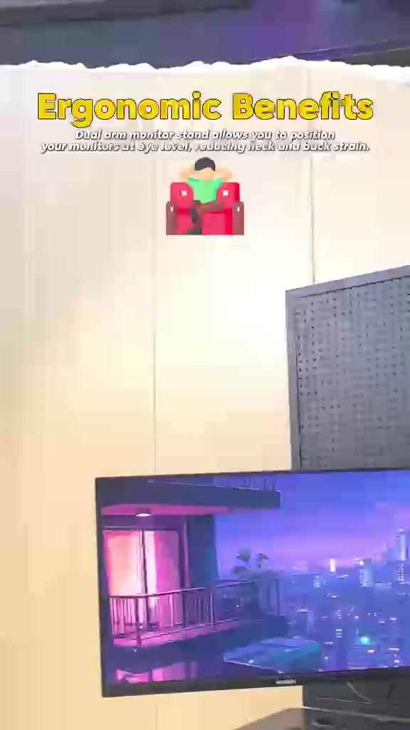 Inplay KMT-2 Dual Arm Monitor Stand Monitor Mount Adjustable With C ...