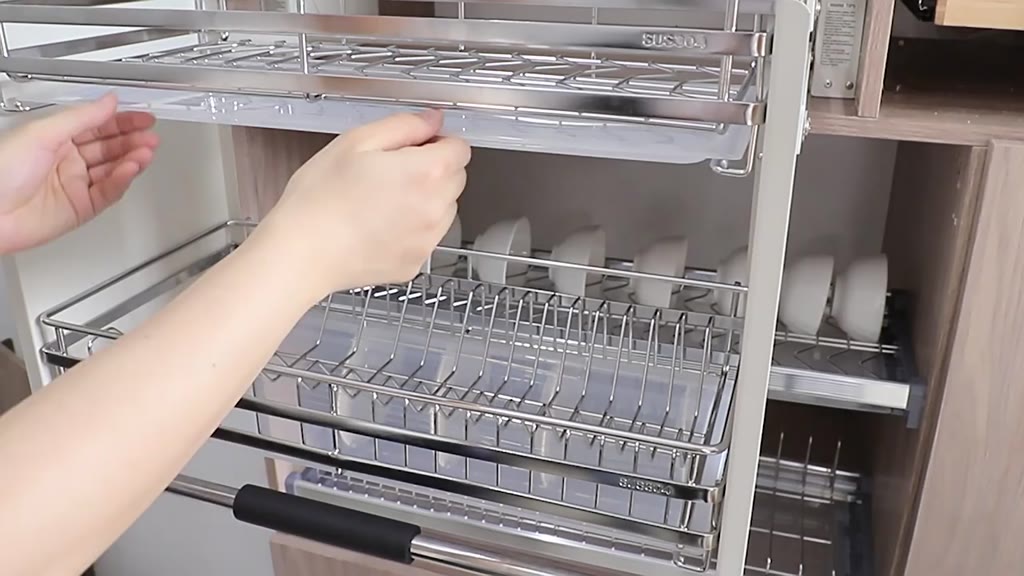 Pull Down Dish Rack Kitchen Pull Out Rack Kitchen Cabinet 304 Stainless ...