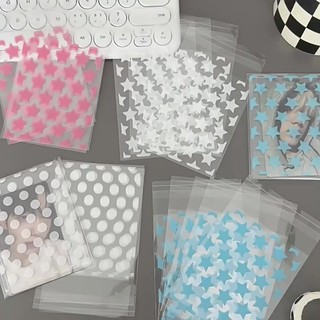 50pcs Ins Color Star Self Sealing Bag PC Toploader Transparent Opp Bag ...
