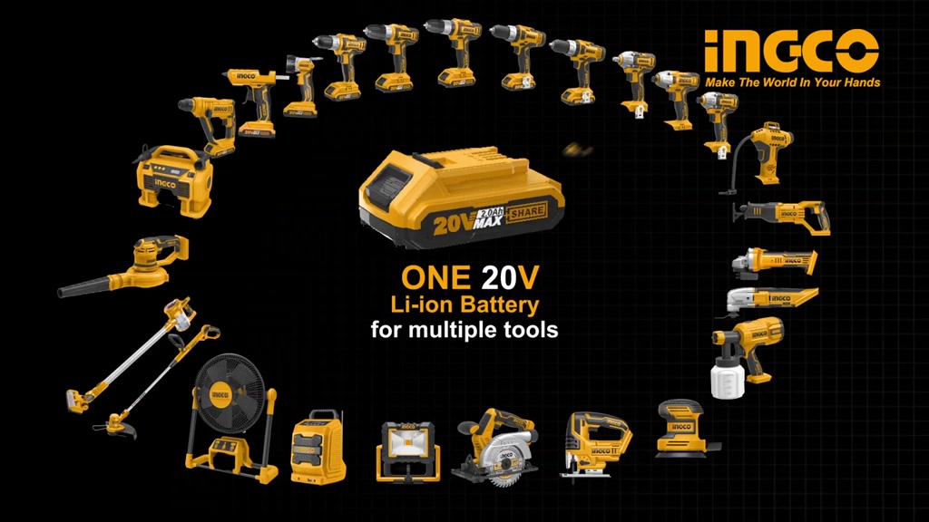 Ingco 2pcs 20V Combo Kit Set Cordless Drill And Impact Wrench ...