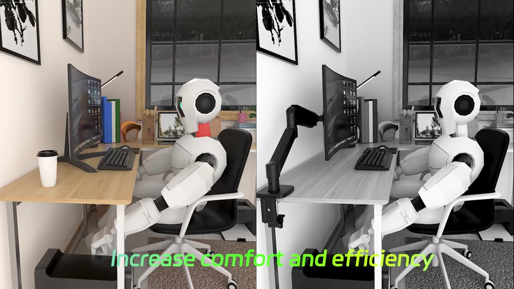 Inplay KMT-1 Single Monitor Stand Mount Arm Gas Spring Adjustable Monitor Bracket For 13-32 ...