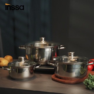 INSSA Cookware Set 304 Stainless Steel Soup Pot 16/20/24cm | Shopee ...