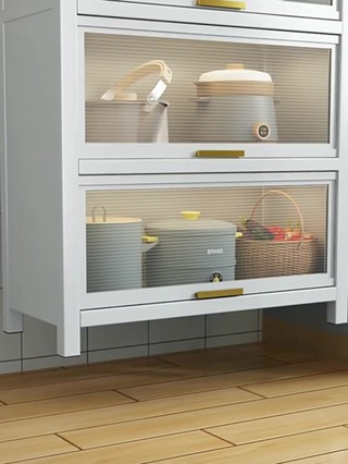 3/4/5 Layers Kitchen Rack Dustproof Storage Cabinet Carbon Steel Multi ...