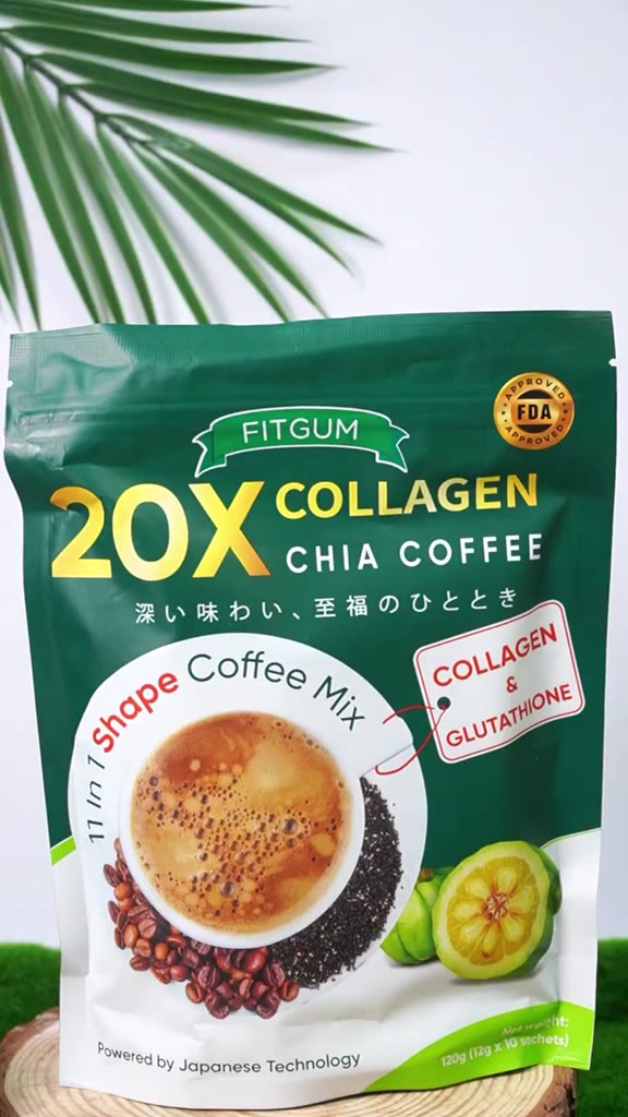 FITGUM 20X Collagen Chia Coffee 11 in 1 Coffee Mix Slim Body Bright ...