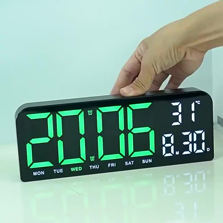 Digital Wall Clocks LED Alarm Clock Large Display Table Clock Wall ...
