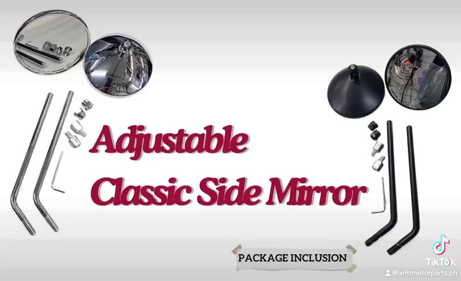 Adjustable Classic Round (3424) Round Side Mirror 10mm | Full Metal ...