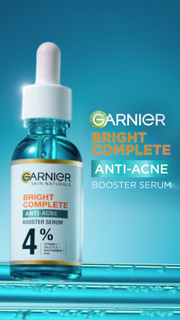 Garnier 4% Salicylic Acid Anti Acne Serum w/ Vitamin C, Niacinamide, AHA (15ml) - For pimples ...