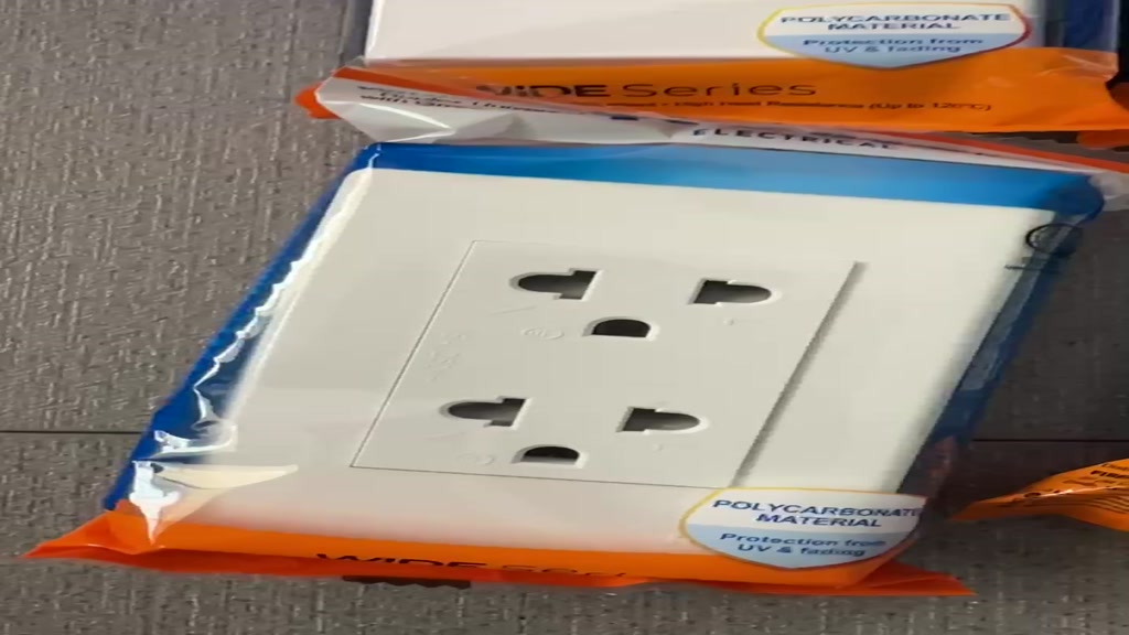 ROYU Wide Series Duplex Universal Outlet with Ground Shutter 2 gang ...