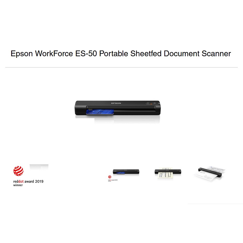 Epson WorkForce ES-50 Portable Sheetfed Document Scanner | Shopee Philippines