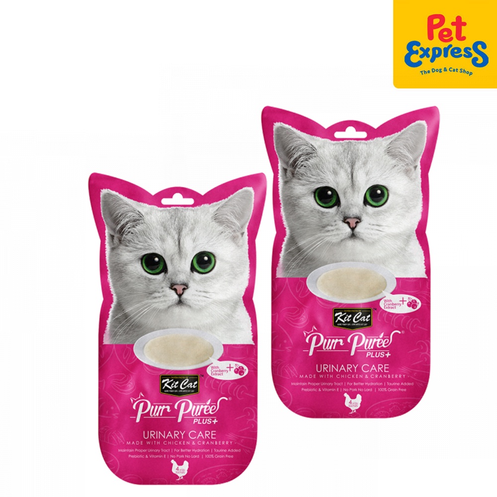 Kit Cat Purr Puree Plus Chicken Urinary Care Cat Treats 15gx4 (2 packs ...