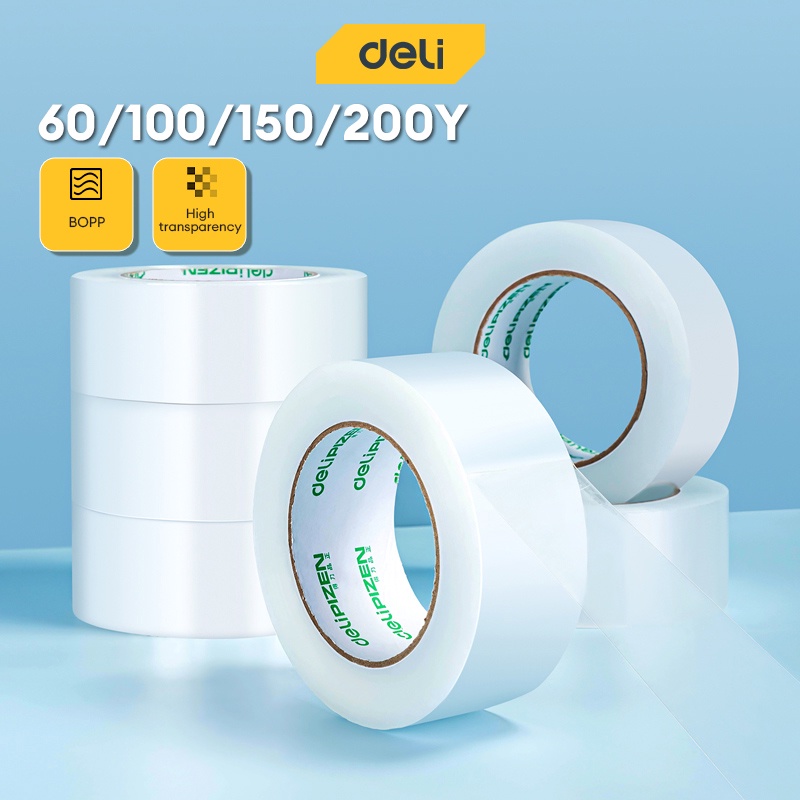 Deli 6Pcs/Set Transparent Tape Long Express Packing Binding Tape Big ...