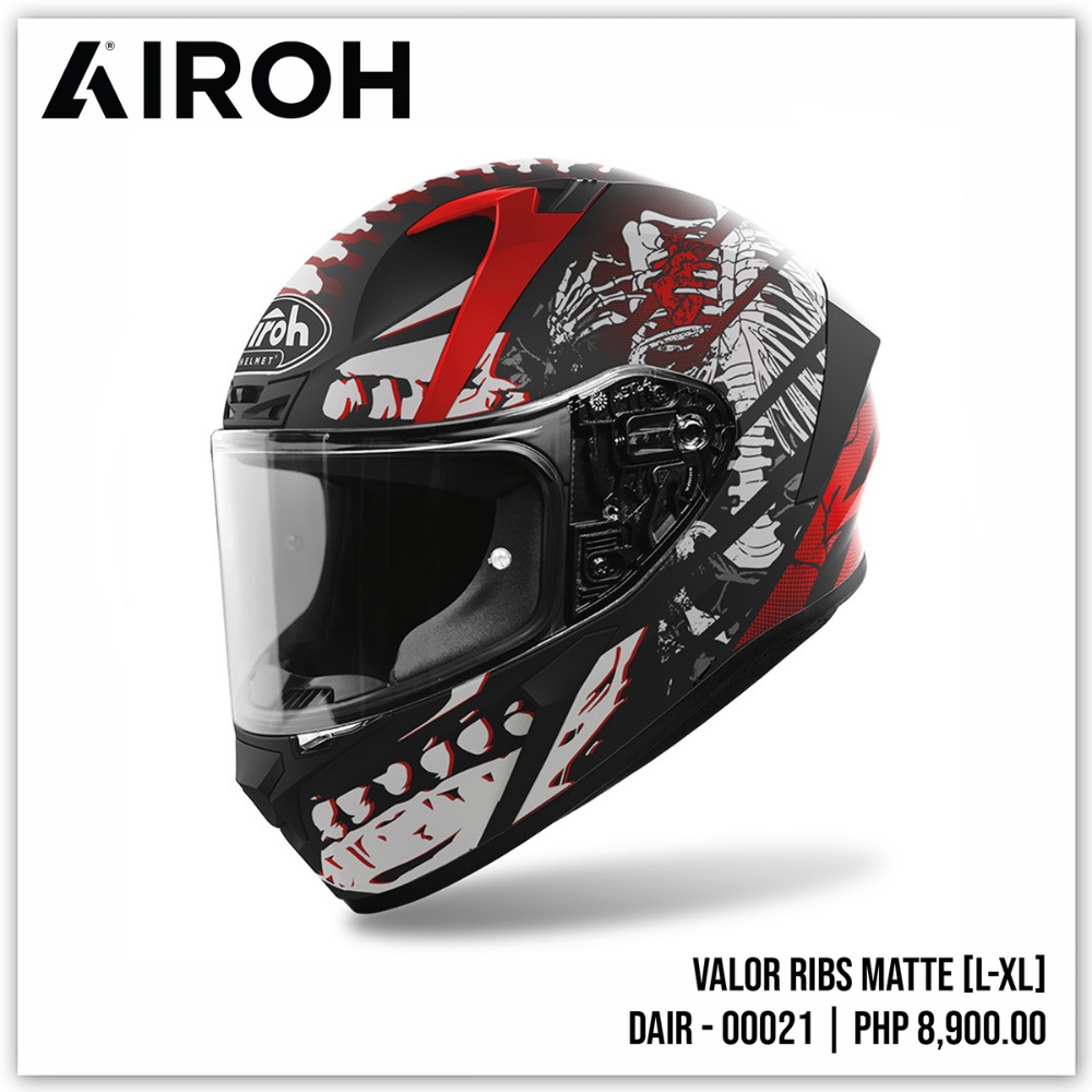 AIROH Full Face Helmet for Motorcycle Valor - Ribs Matte (L-XL) (DAIR ...