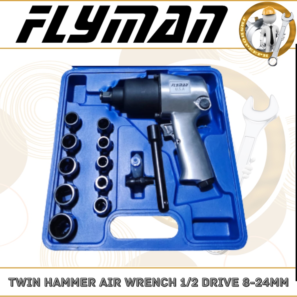 Flyman Twin Hammer Wrench 10-24mm Pneumatic Twin Impact Wrench 1/2 ...