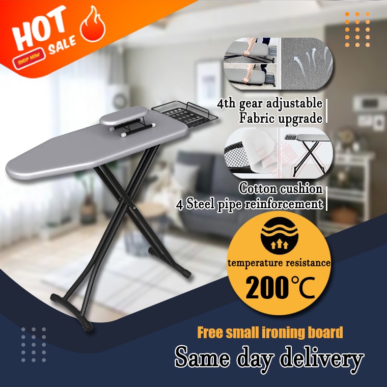 (Goods in hand)COD Metal ironing board Brand new upgrade 6 height ...