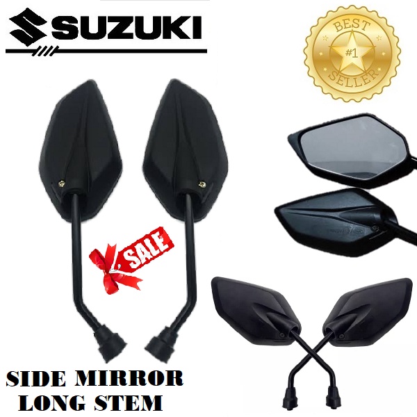 SUZUKI Raider J110 - SIDE MIRROR Motorcycle Black LONG STEM ACCESORIES ...