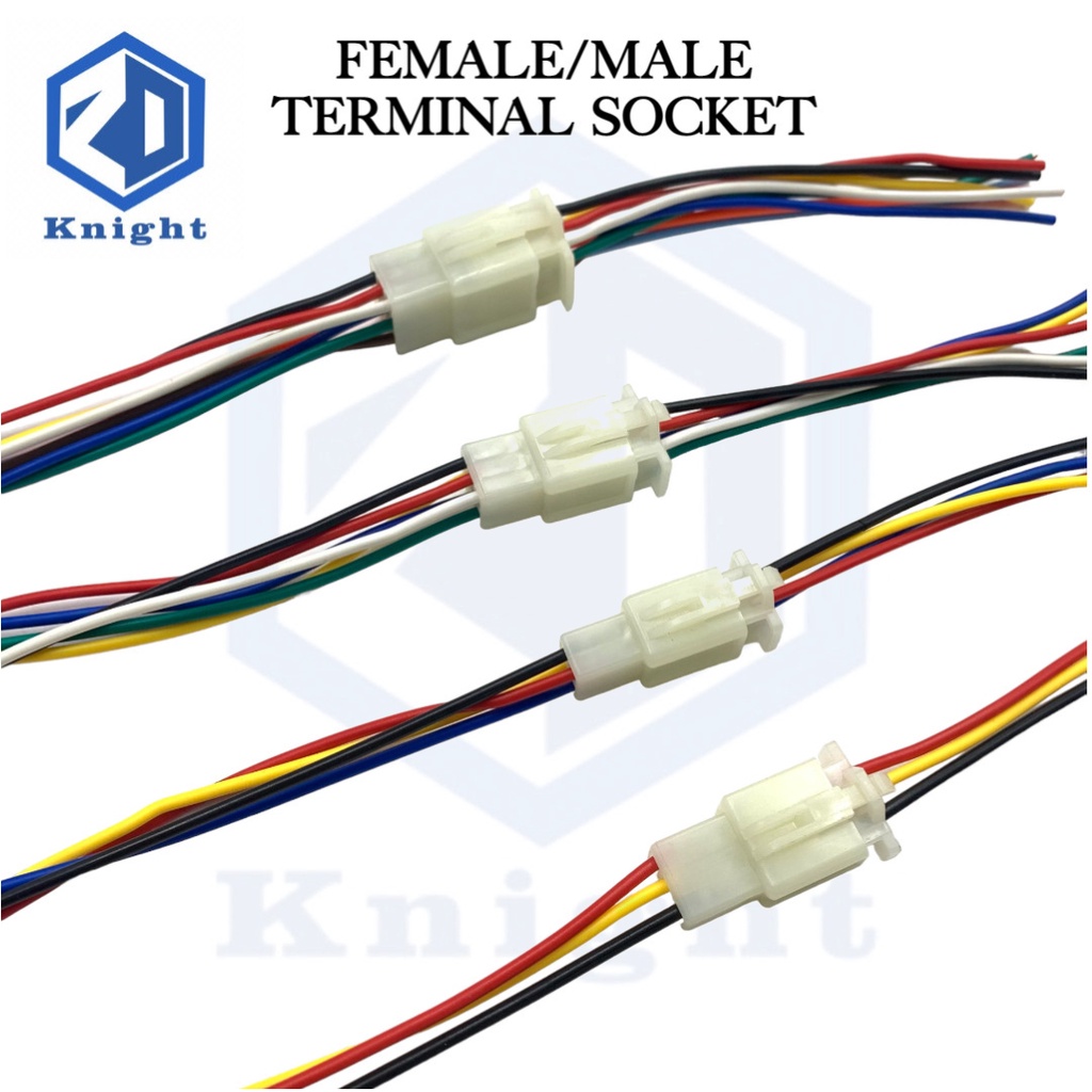Knight Motorcycle Terminal Wire Connector Socket Male/Female Universal ...