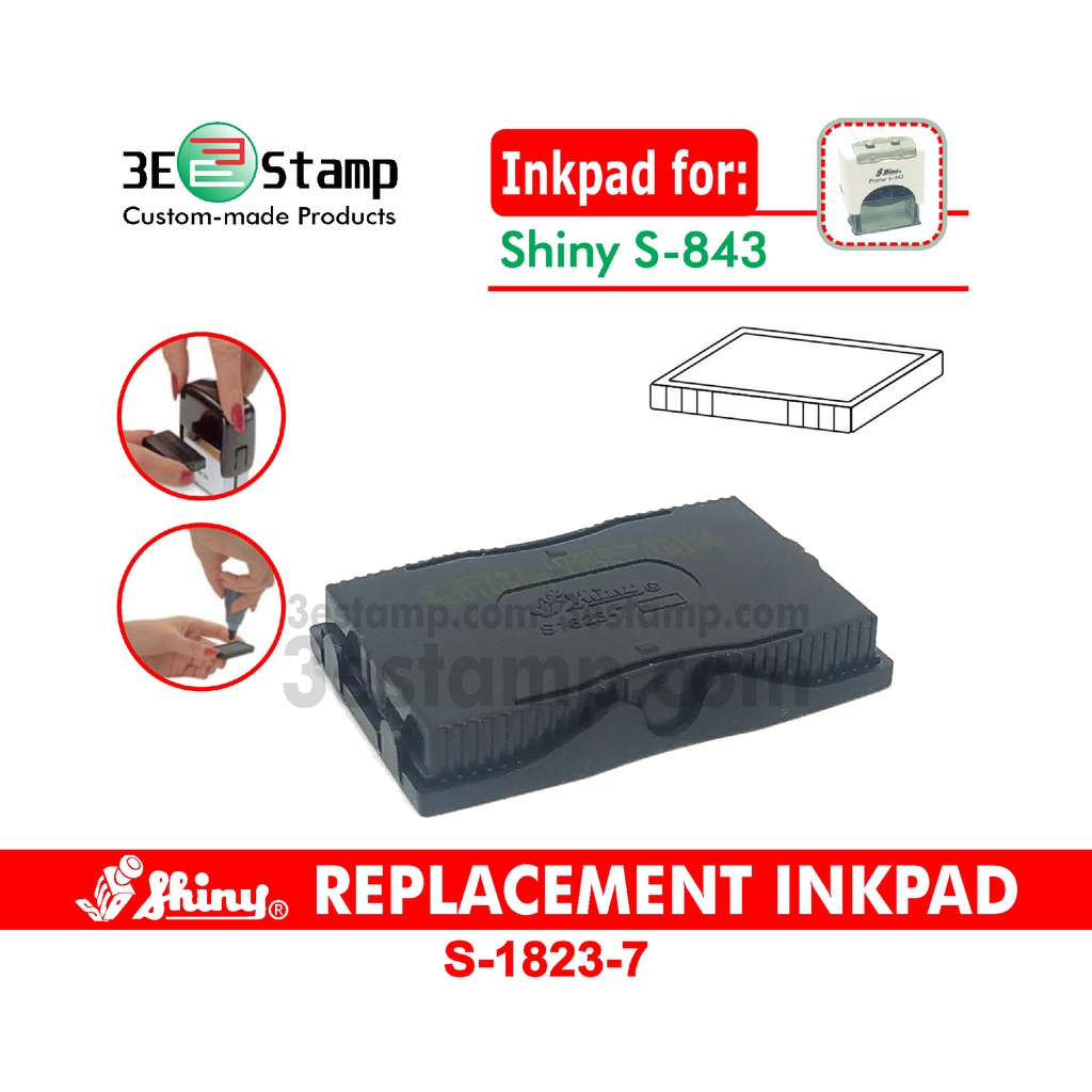 【3E Stamp】 S-1823-7 Shiny Replacement Ink Pad for Shiny 843 / S843 / S ...