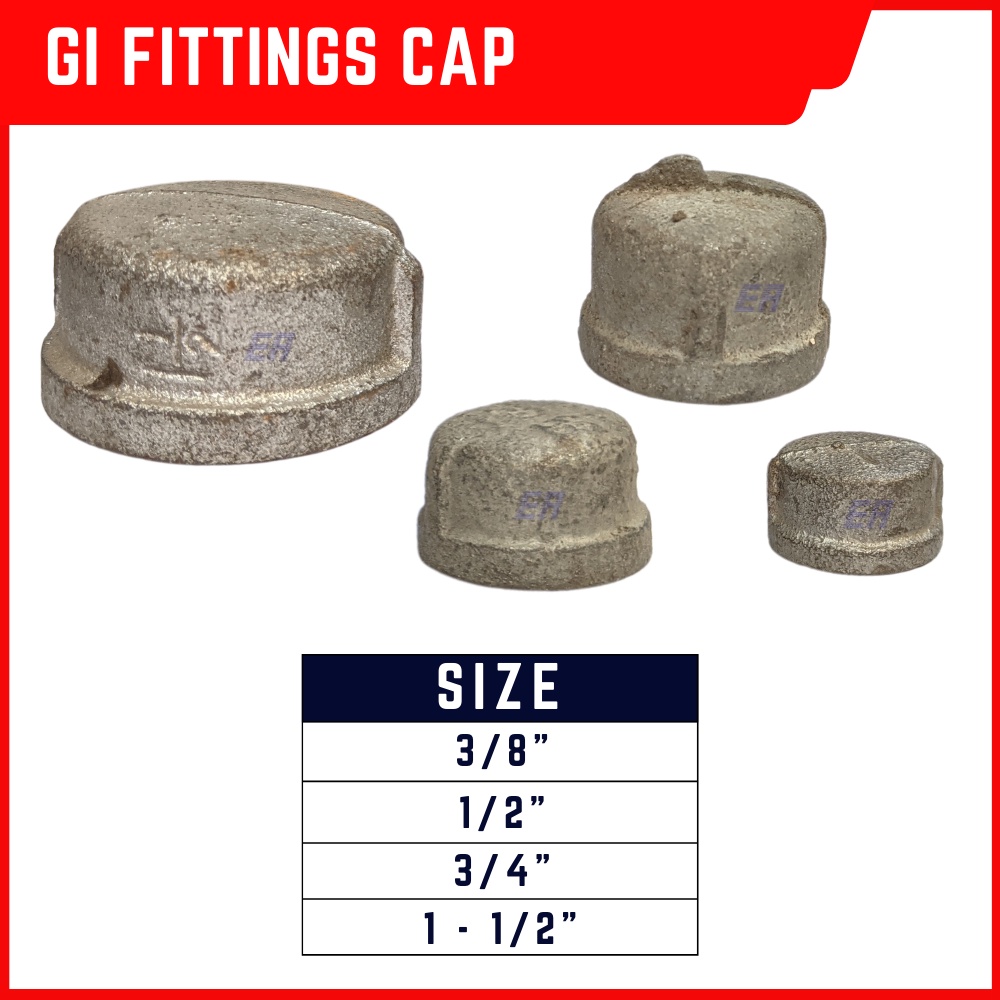 BODEGA SALE! GI Fittings Galvanized Iron Cap (Available Size: 3/8", 1/2 ...