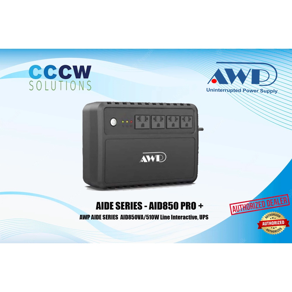 AWP AIDE SERIES AID850 PRO + 850VA/510W Line Interactive, UPS | Shopee ...