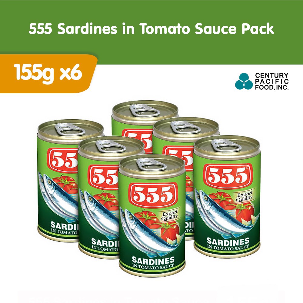 555 Sardines in Tomato Sauce 155g (Pack of 6pcs) - Rich in Calcium ...