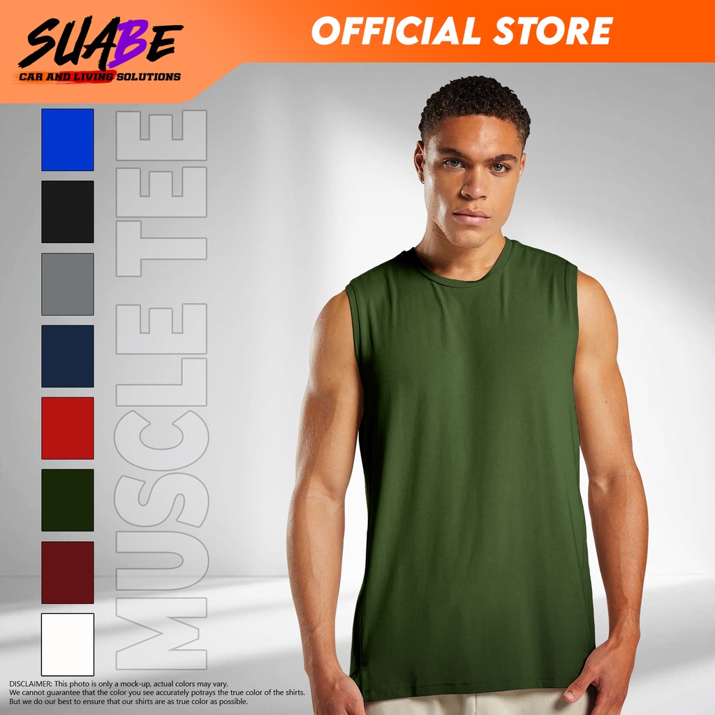 PLAIN MUSCLE TEE SANDO COTTON SPANDEX FOR MEN - Pambahay / Pang alis ...