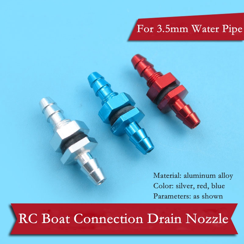RC Boat Water Hose Connect Nozzle M5 Aluminum Alloy Short Type drain ...