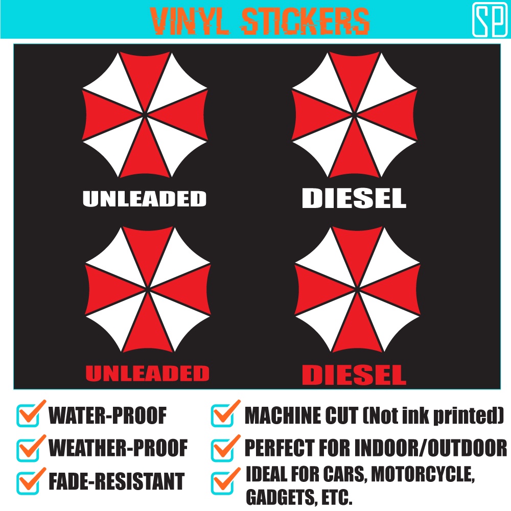 UNLEADED DIESEL Car Sticker | Umbrella Corp design - Resident Evil ...